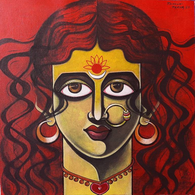 Durga Painting by Ramana Peram | Saatchi Art