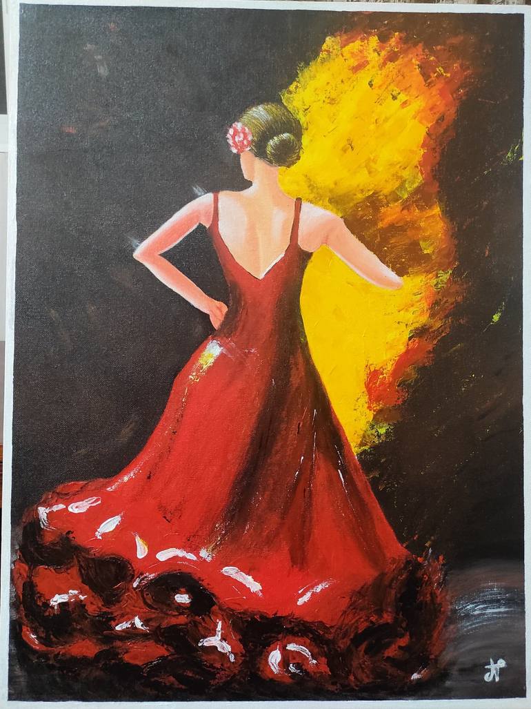 Abstract Lady Dancing Soulful Painting by Nidhi Gupta | Saatchi Art Abstract Lady Dancing Soulful Painting by Nidhi Gupta | Saatchi Art