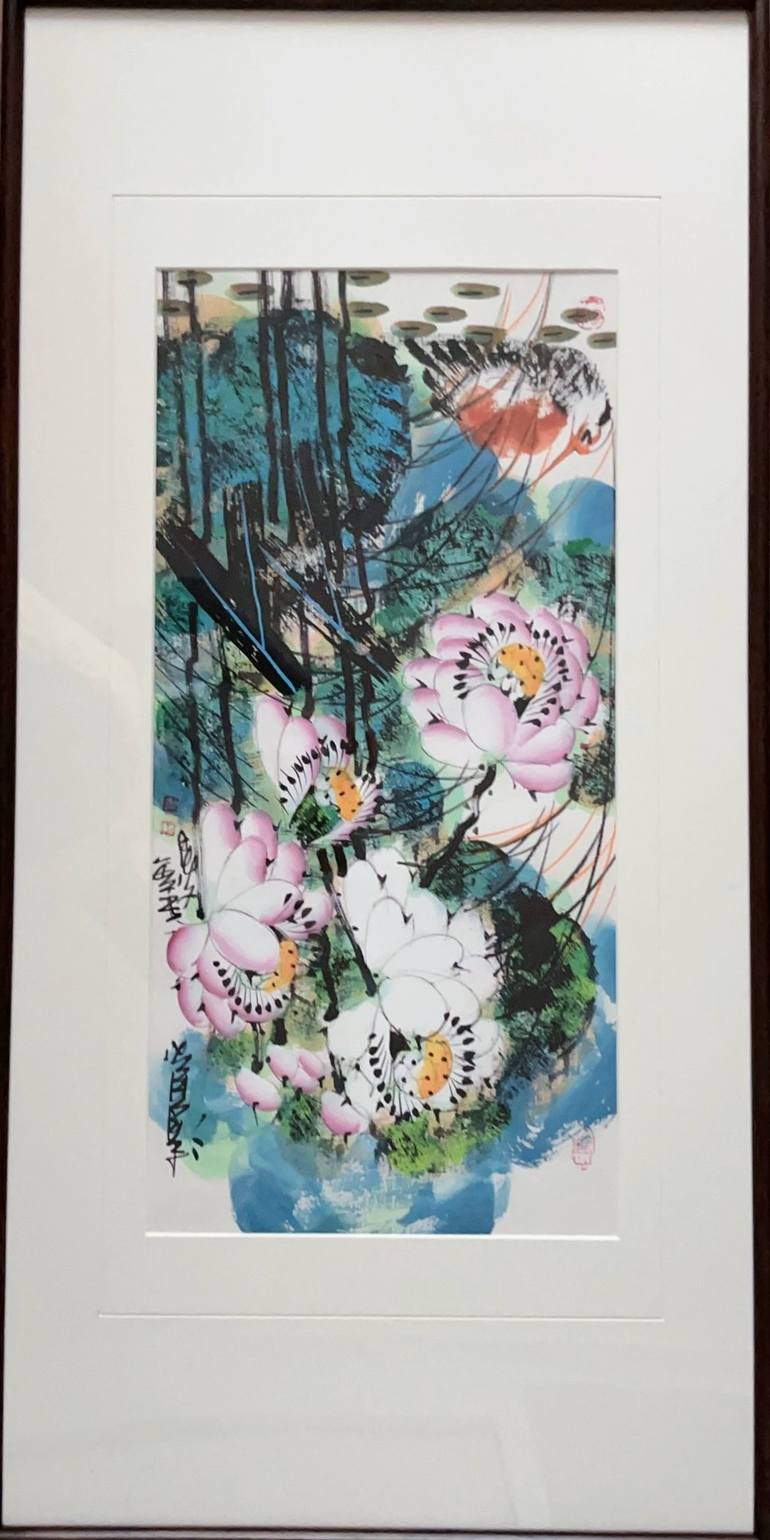 Lotus By Lu Dayou Painting by Modern Chinese Ink Art Institute ...