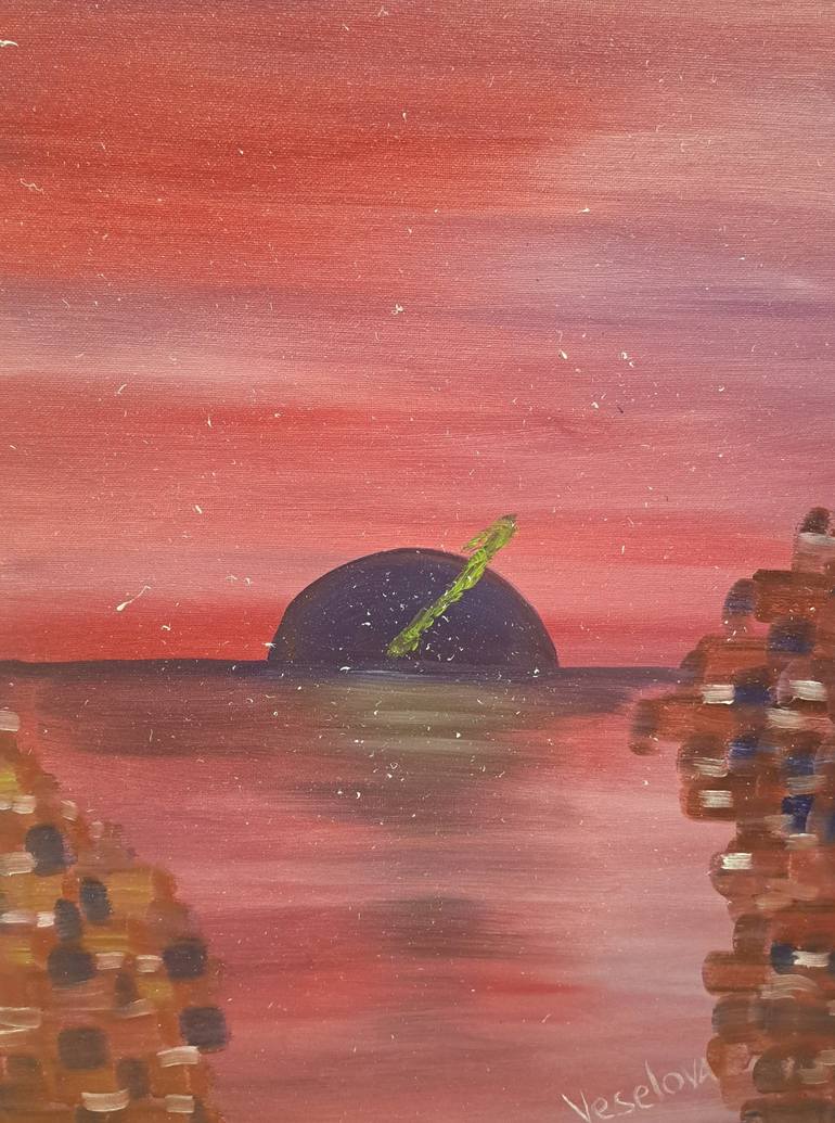 Ethereal Horizons: A Fanciful Interstellar Sunset Drawing by Kateryna ...