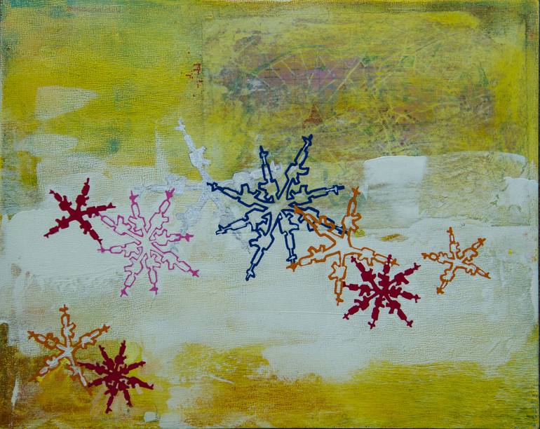 Falling stars Painting by Najia Omer | Saatchi Art