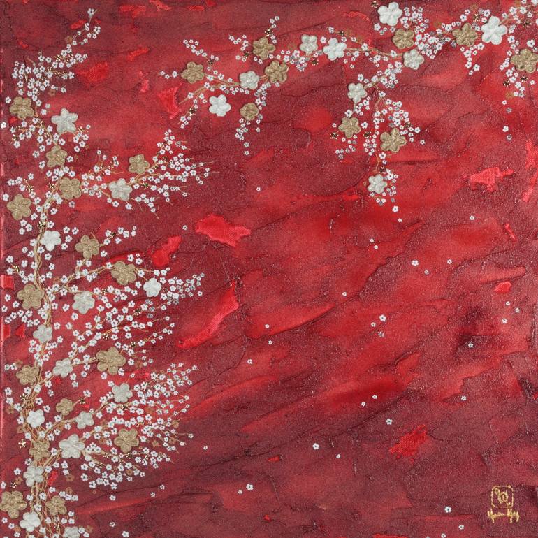 Plum Blossom #5 Painting by Monica Meng | Saatchi Art