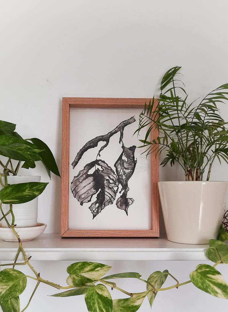 Winter leaves Drawing by Taya Lizina | Saatchi Art