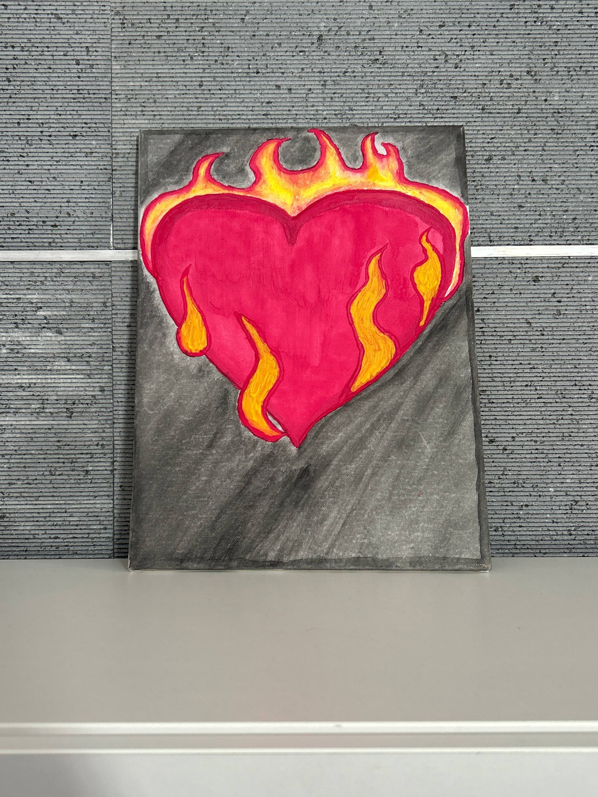 How To Draw Heart On Fire