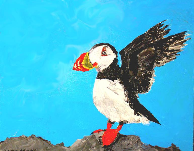 Puffin Painting by Victoria Cook | Saatchi Art