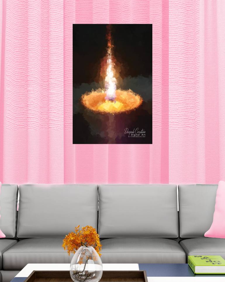 Diya Painting Digital by Deepak Creation Pta | Saatchi Art