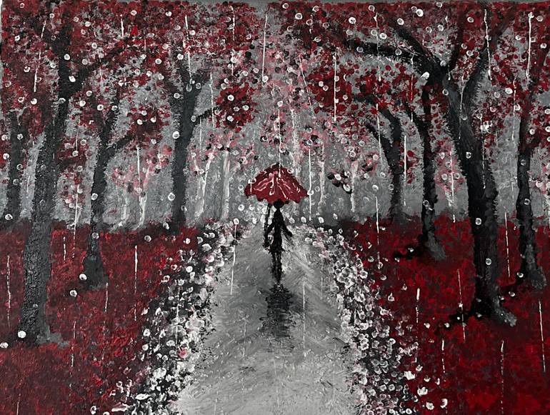 Sadness in the rain Painting by Matteo Palladini | Saatchi Art