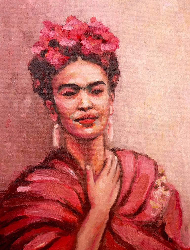 Frida in pink Original &Print of unique art Regina Diar Painting by ...