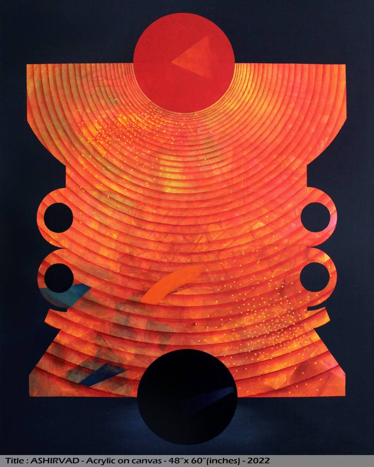 Ashirvad Painting by Sukla Chakraborty | Saatchi Art