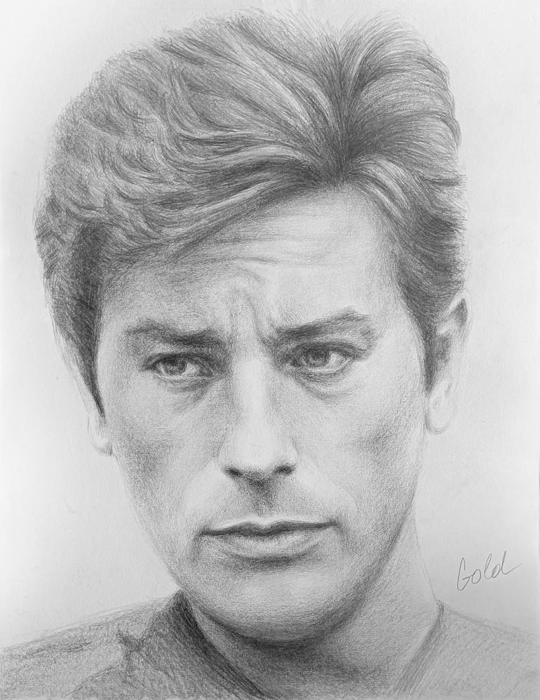 Alain Delon Drawing by Tanya Goldstein | Saatchi Art