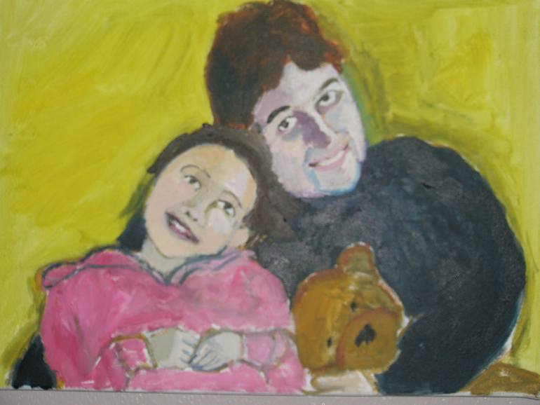mum and daughter Painting by David Lines | Saatchi Art