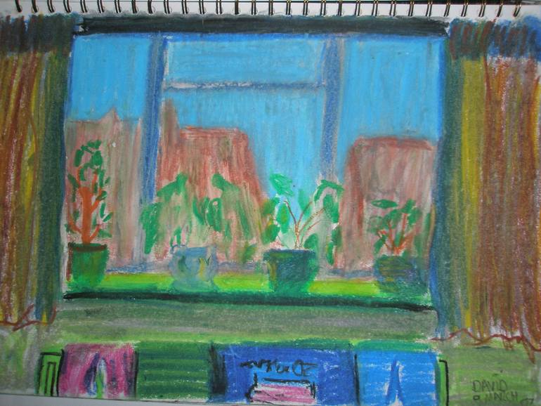 the window Drawing by David Lines | Saatchi Art