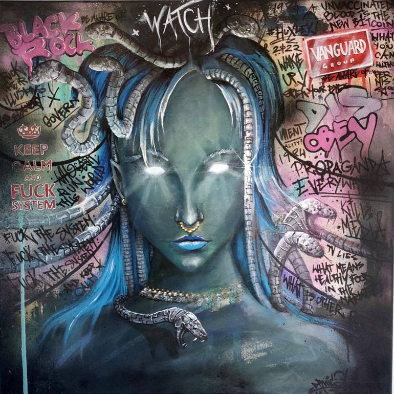 Medusa Painting by Jan Okliński | Saatchi Art