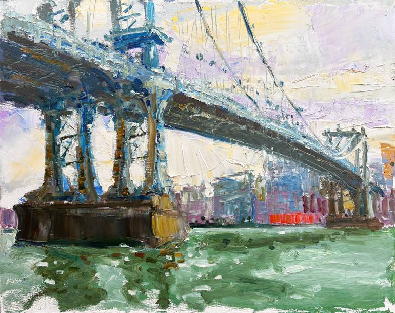New York Bridge Painting by Rustam Ismailov | Saatchi Art