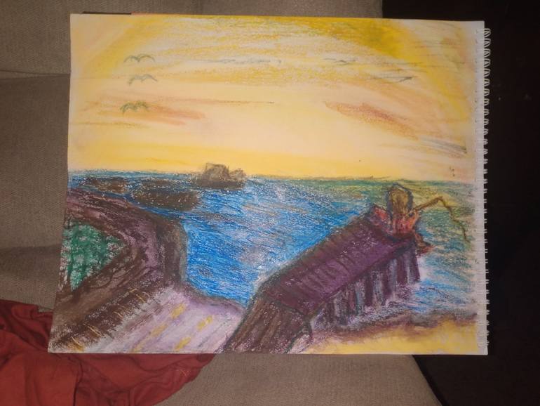 The fishing spot Drawing by Chad Corbett | Saatchi Art United Kingdom