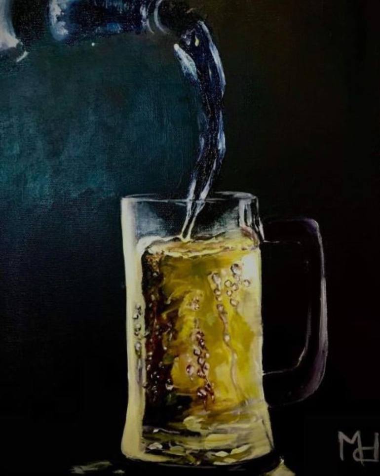 Une Bière Painting by monica DAUCOURT | Saatchi Art