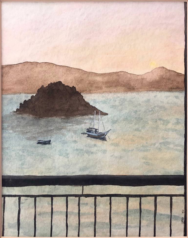 Buzios Sunset Painting by TIMOTHY OBRIEN | Saatchi Art