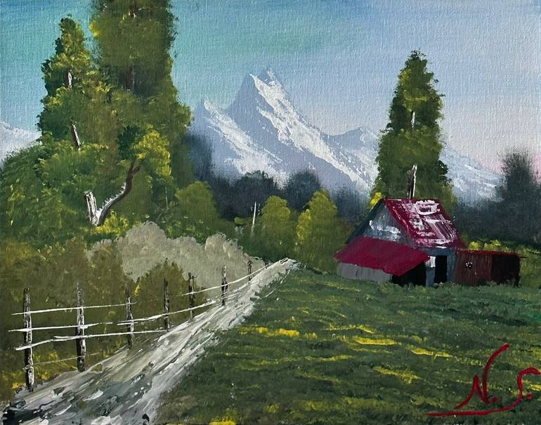 Resting cabin Painting by Noah Sun | Saatchi Art