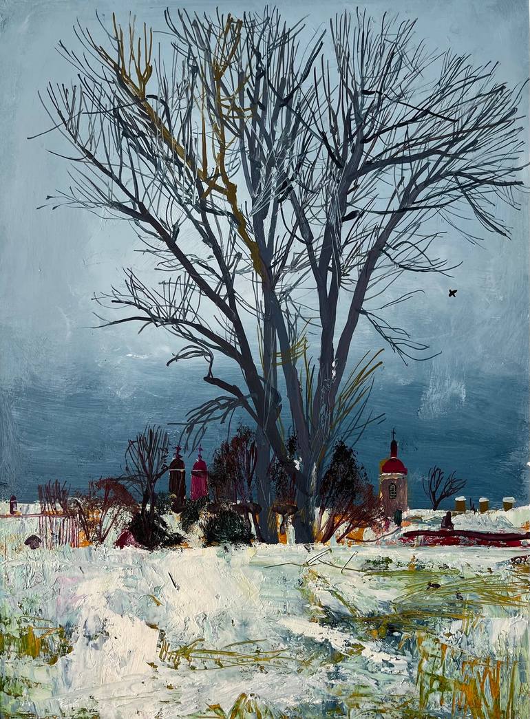 First snow Painting by Mikhail Mishuk | Saatchi Art