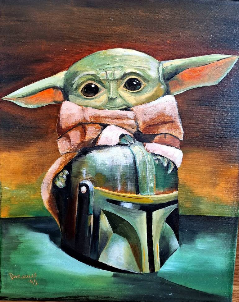 Grogu Painting by Dzhemile Ahmed | Saatchi Art