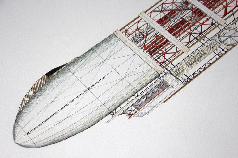Observation Zeppelin Drawing by SANTIAGO RESTREPO | Saatchi Art