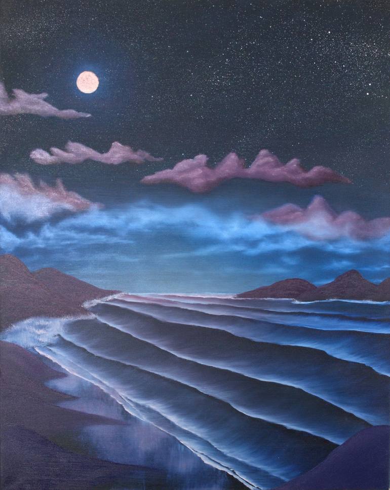Lullaby of the luminescent lunar light Painting by Jai Smith | Saatchi Art