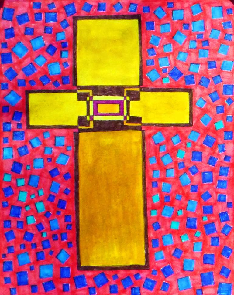 Modern Cross Mixed Media by Hank Nielsen | Saatchi Art