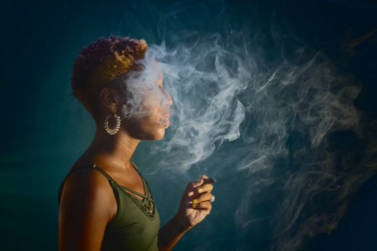 Woman Smoking Photography by Gabriela Sánchez Hernández | Saatchi Art