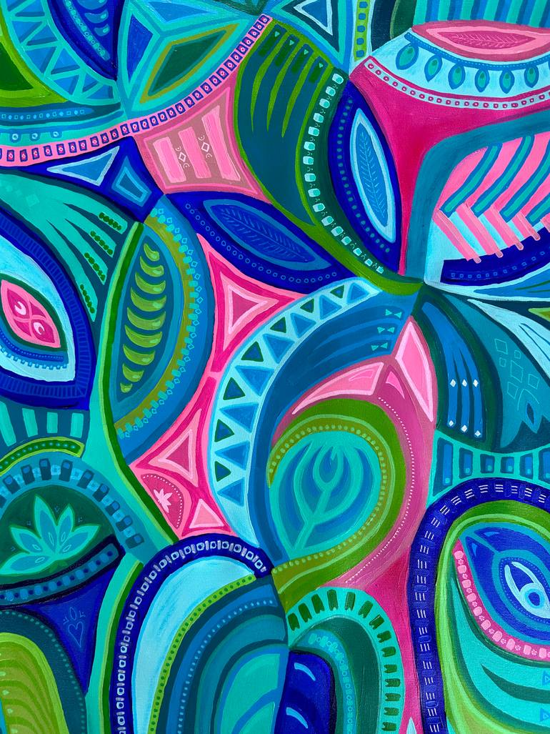 Connecting Leaves Painting by Samantha Malone | Saatchi Art