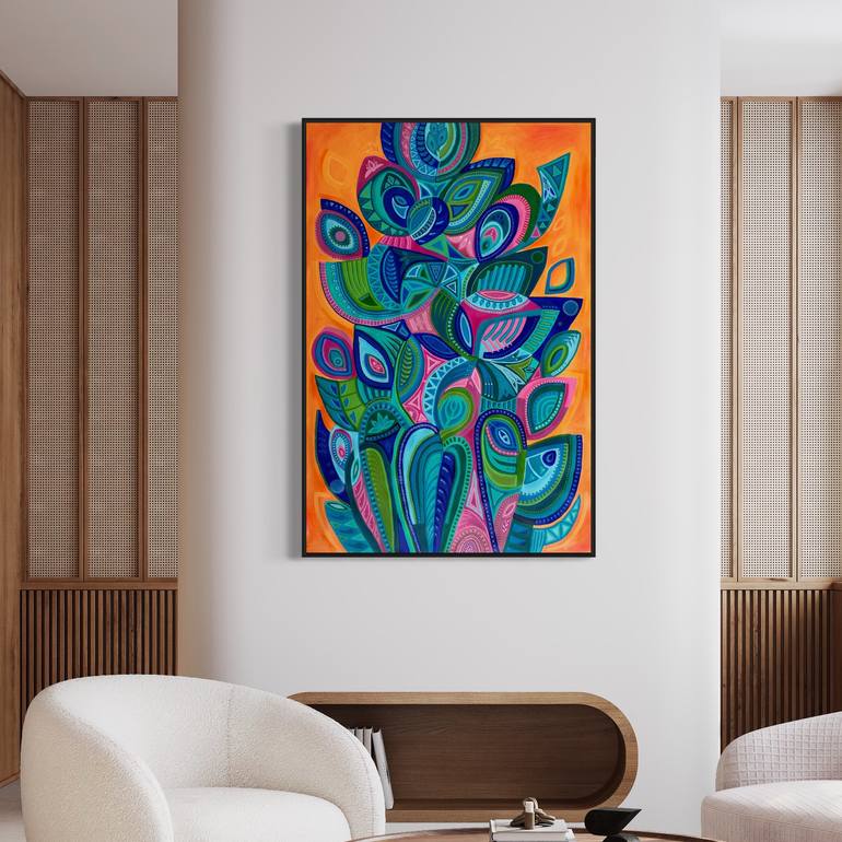 Connecting Leaves Painting by Samantha Malone | Saatchi Art