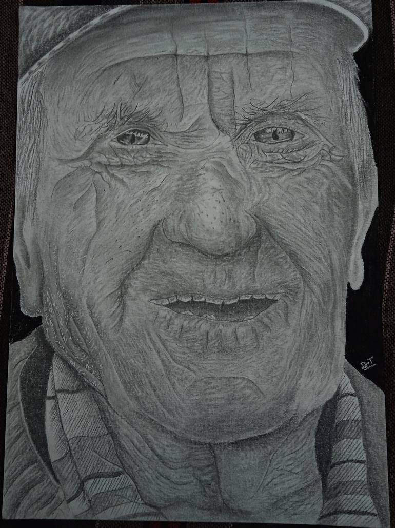 Every wrinkle has a story behind it Painting by Devansh Tyagi | Saatchi Art