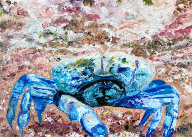 Giant Blue Crab Drawing by Justin Halo | Saatchi Art