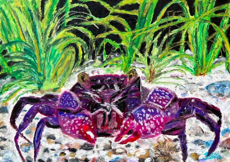 Purple Vampire Crab Drawing by Justin Halo | Saatchi Art