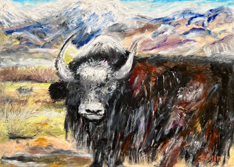 Wild Yak Drawing by Justin Halo | Saatchi Art