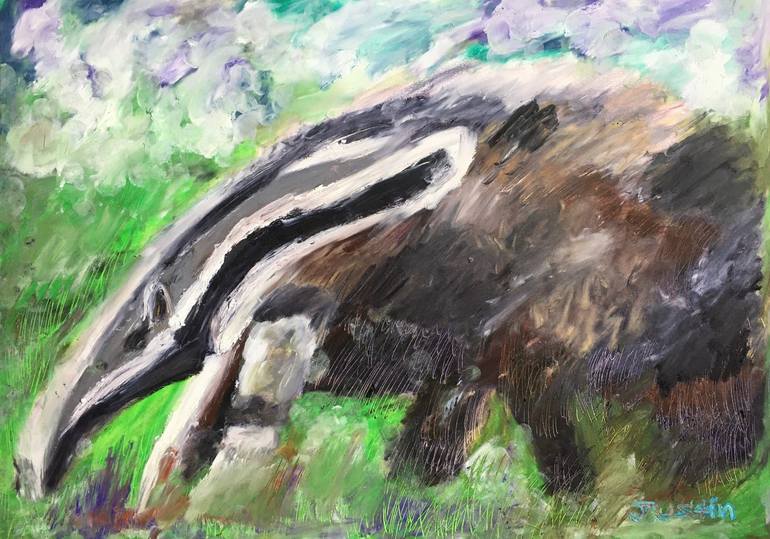 The Giant Ant Eater Painting by Justin Halo | Saatchi Art