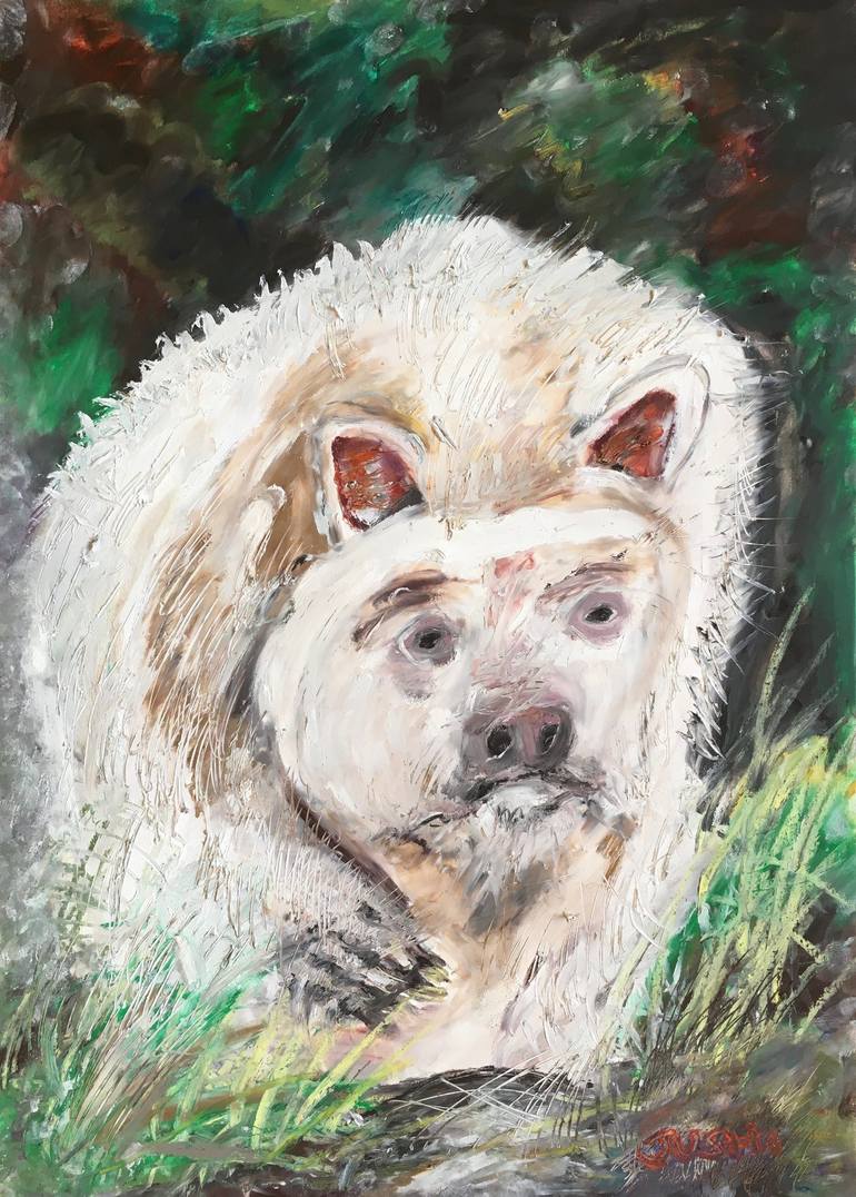 Kermode Spirit Bear Painting by Justin Halo | Saatchi Art