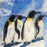 Antarctic Emperor Penguins Painting by Justin Halo | Saatchi Art