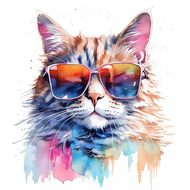 Funky cat Drawing by Mohab Ismail | Saatchi Art