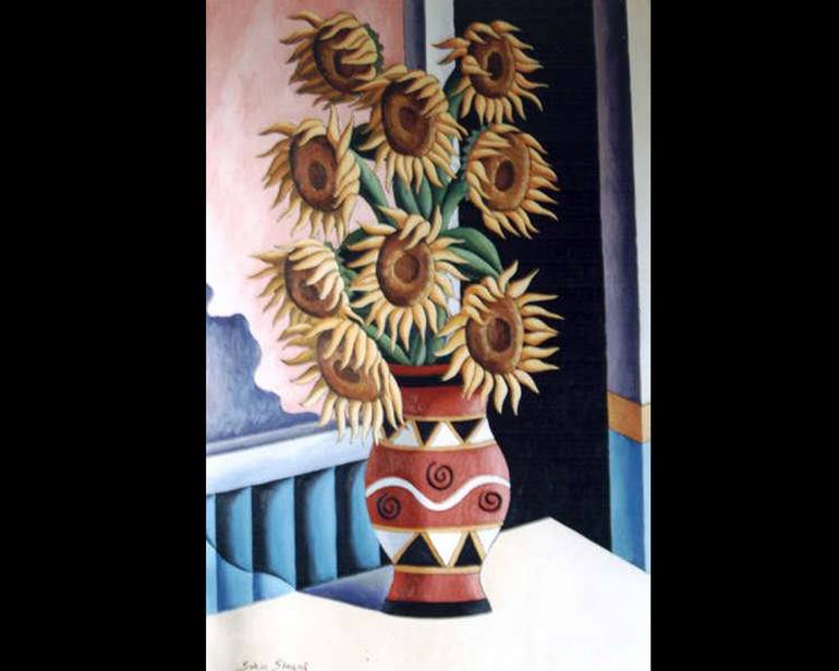 Sunflowers Painting by Sokol Sinani | Saatchi Art