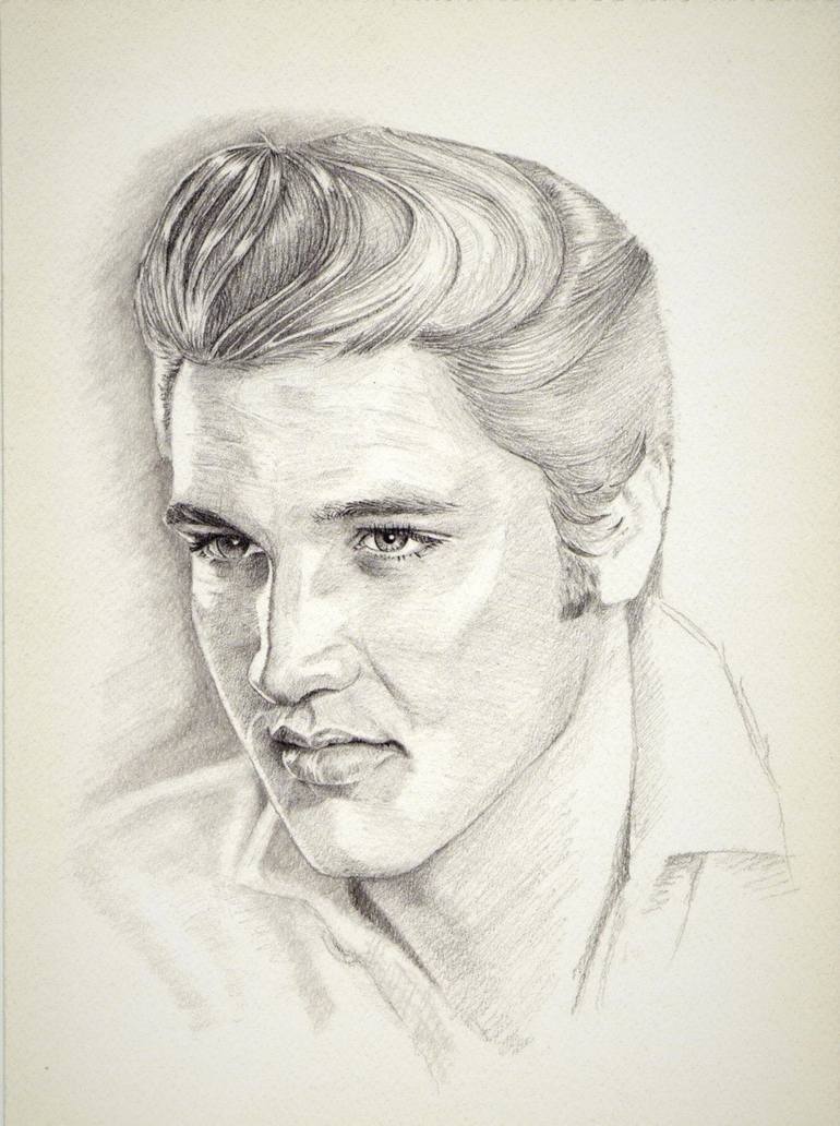 The King Elvis Presley Drawing by Mallo Rosso | Saatchi Art