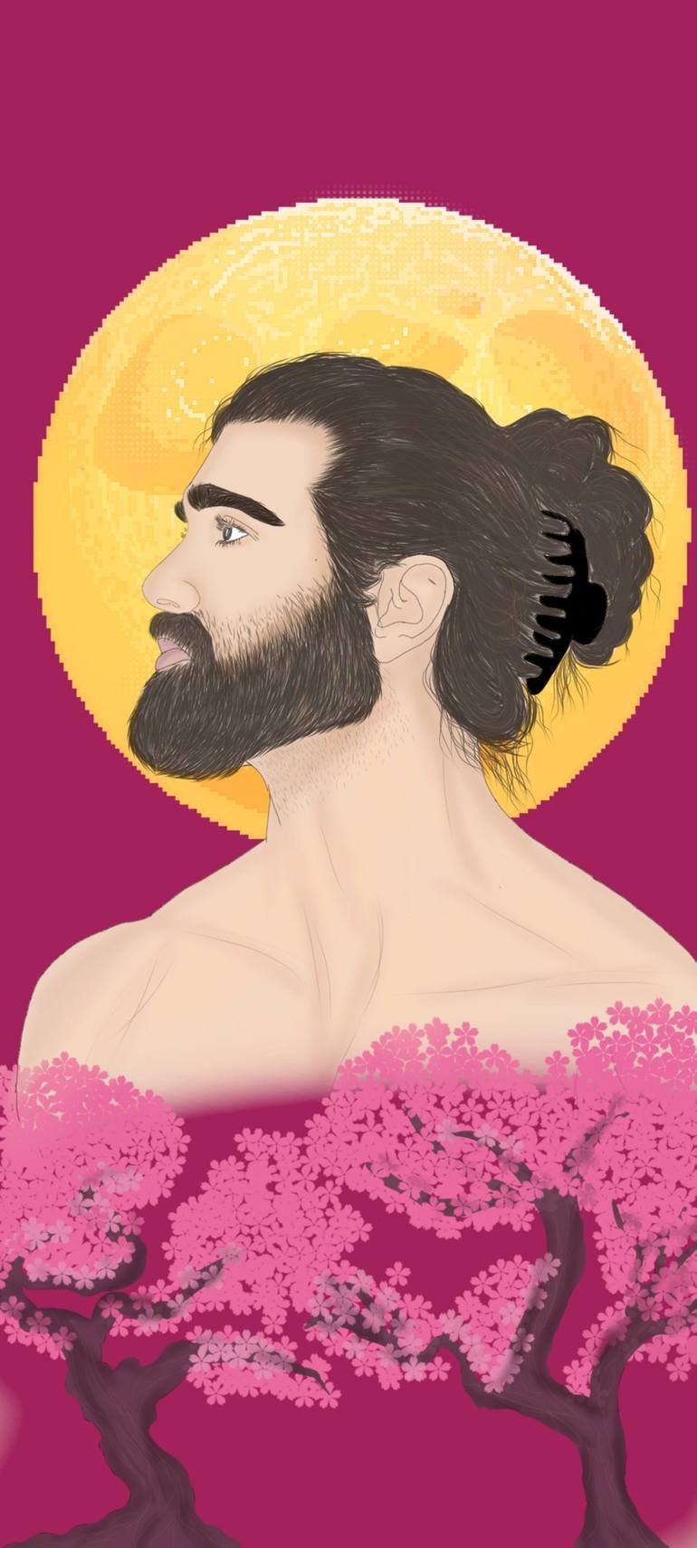Blossoming Masculinity Digital by Muhammad Sheryar | Saatchi Art