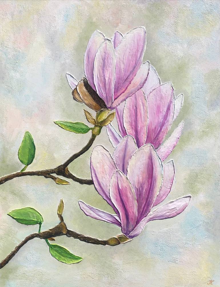 Magnolia Painting by Iryna Kislitsyna | Saatchi Art