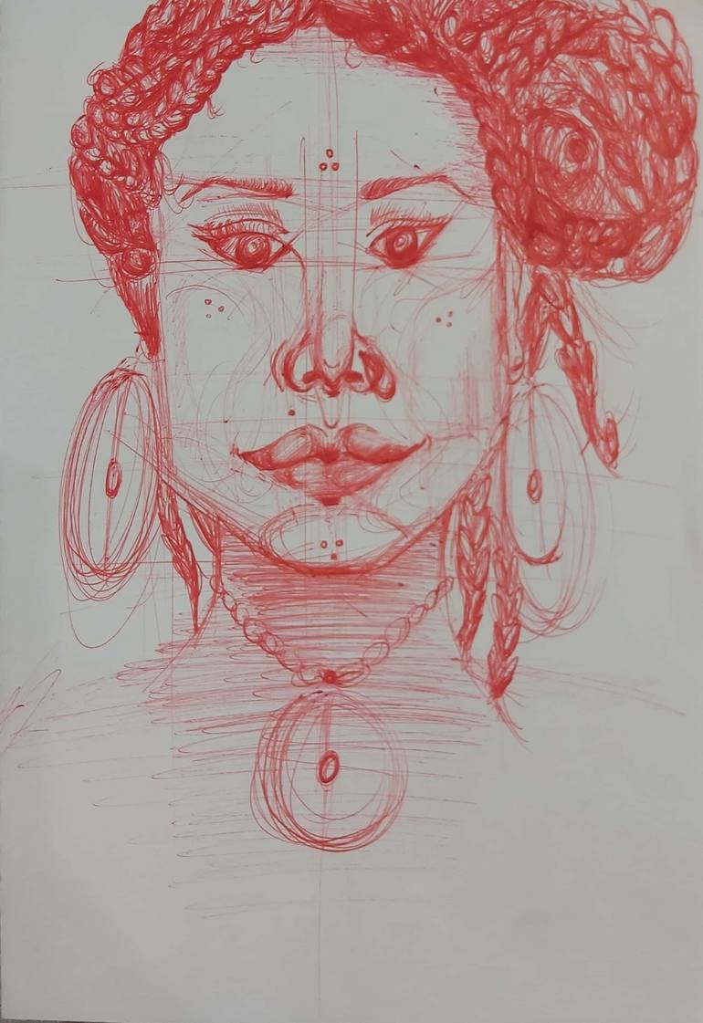 Lady Nomad Drawing by Muhammad Abdullah | Saatchi Art