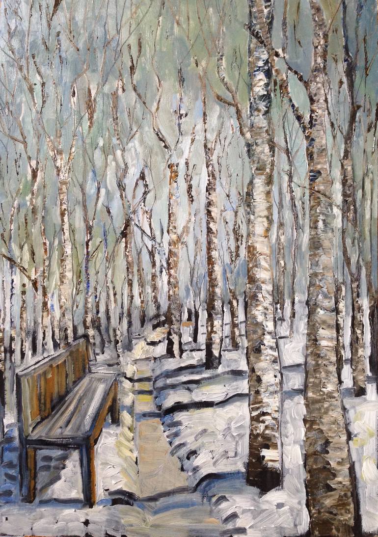 Birch Forest Painting by Anton Barnard | Saatchi Art
