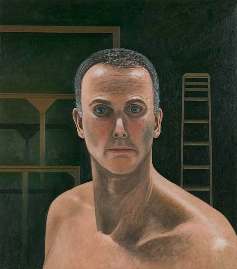 Self Portrait in Storage Painting by Scott Kahn | Saatchi Art