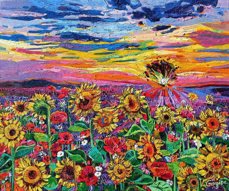 Sun Lovers Painting by Vanya Georgieva | Saatchi Art