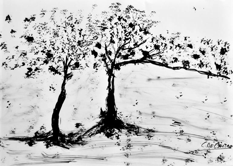 Trees Drawing by Concha De Castro | Saatchi Art