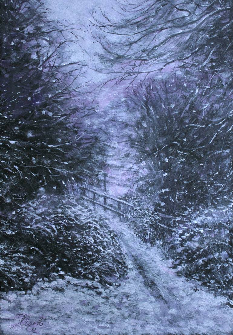 A Winter’s Trail Painting by Damian Clark | Saatchi Art