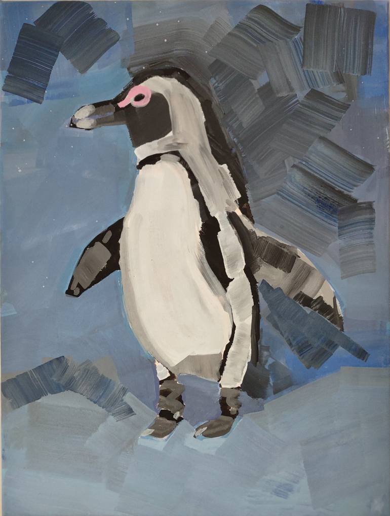 Oscar Eduardo de Paz Original Winter is Coming (Penguin) Painting by ...
