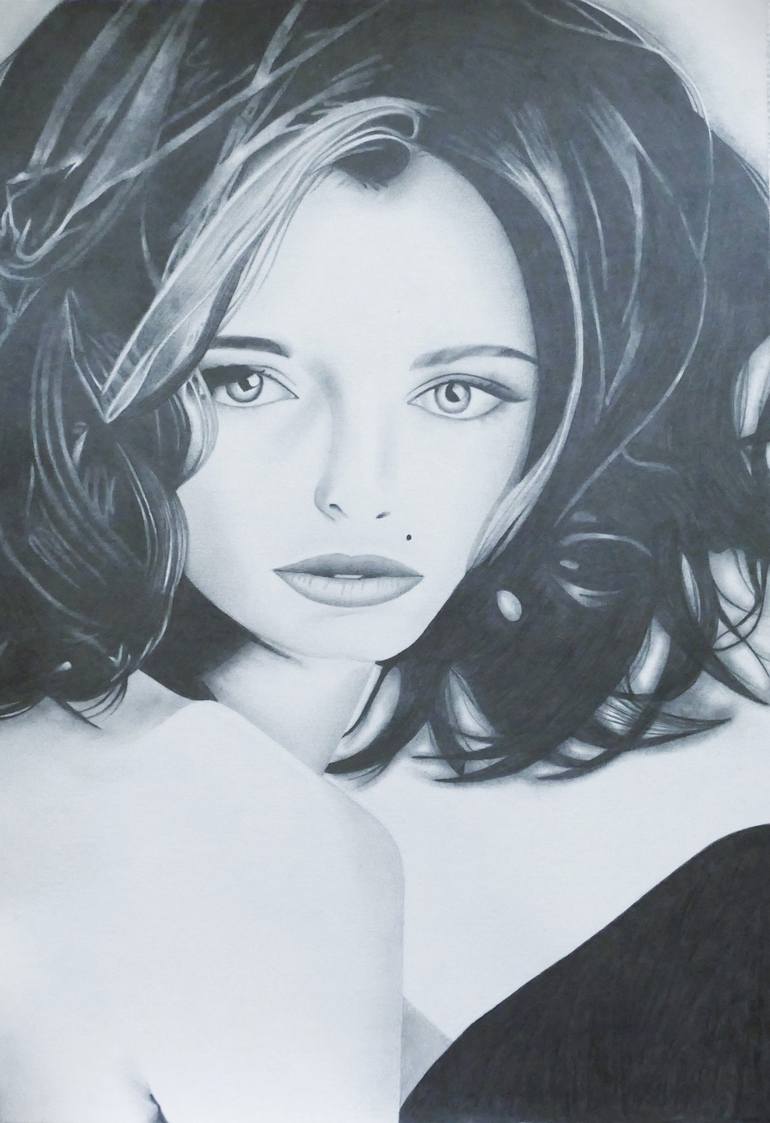 Portrait of Sofia Drawing by Kristen Moore | Saatchi Art